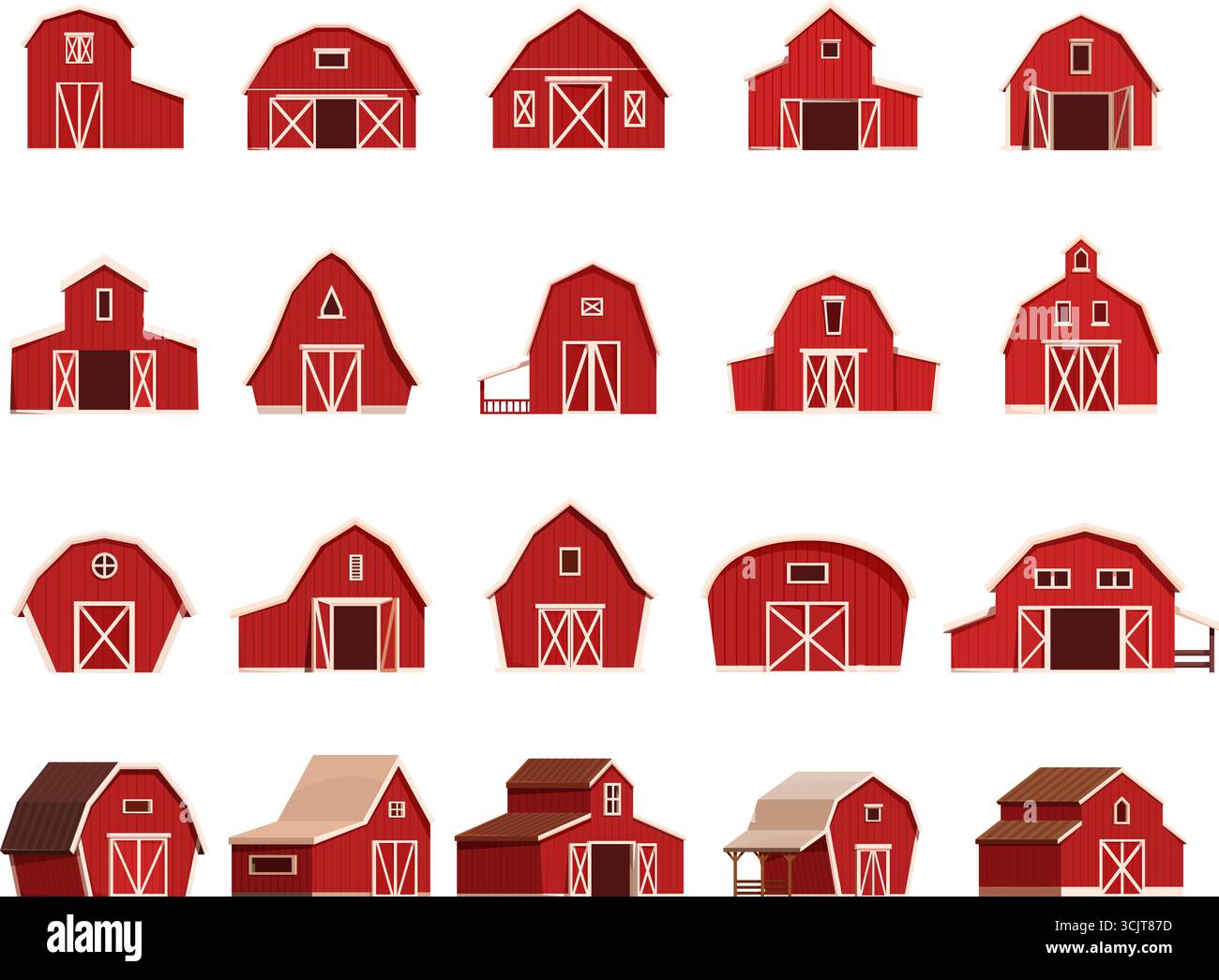Traditional red farm houses Stock Vector Images - Alamy