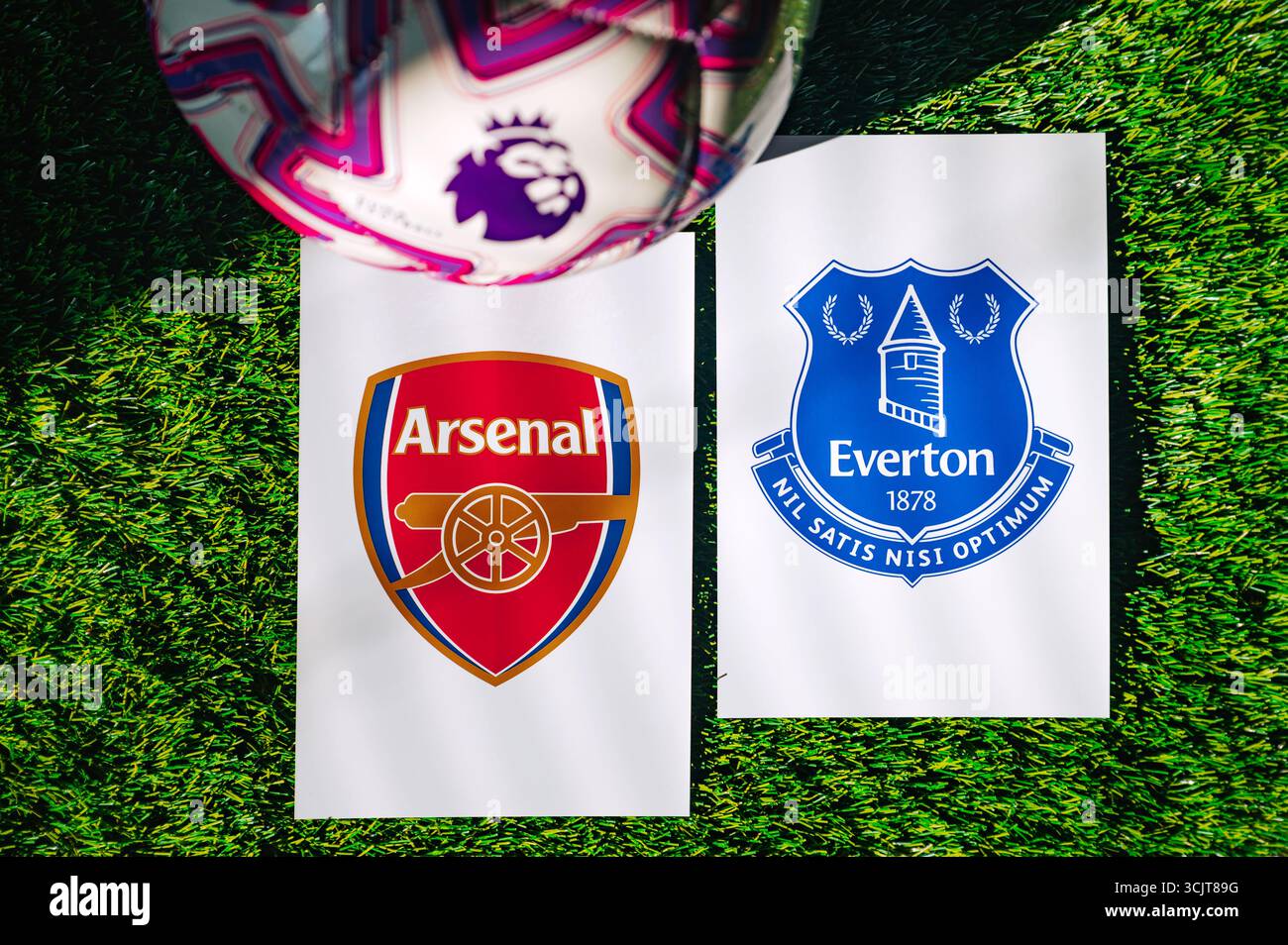 VIENNA, AUSTRIA, MAY 26, 2025: Arsenal vs Everton derby football match ...