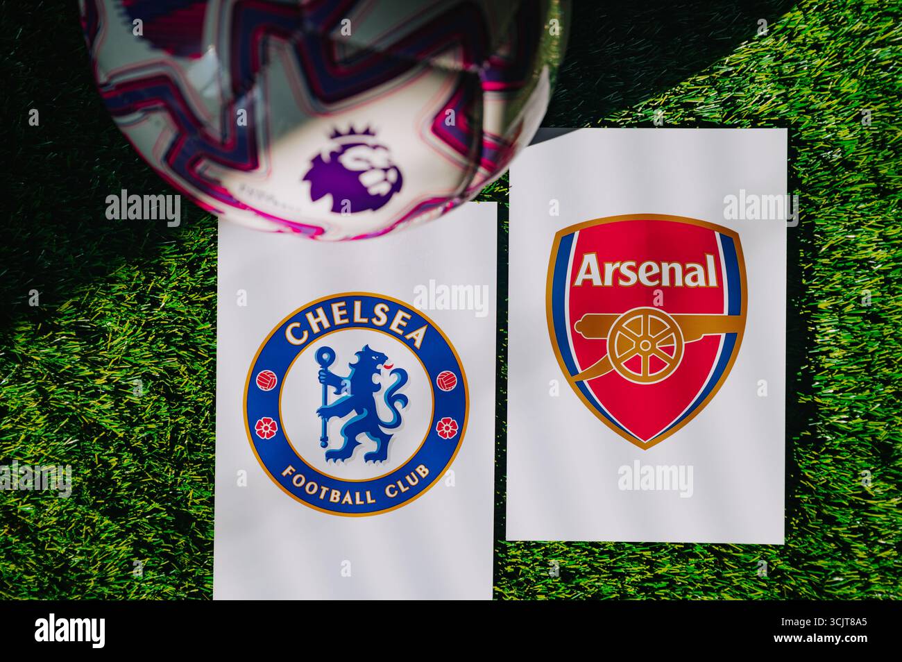 VIENNA, AUSTRIA, MAY 26, 2025: Chelsea vs Arsenal derby football match ...