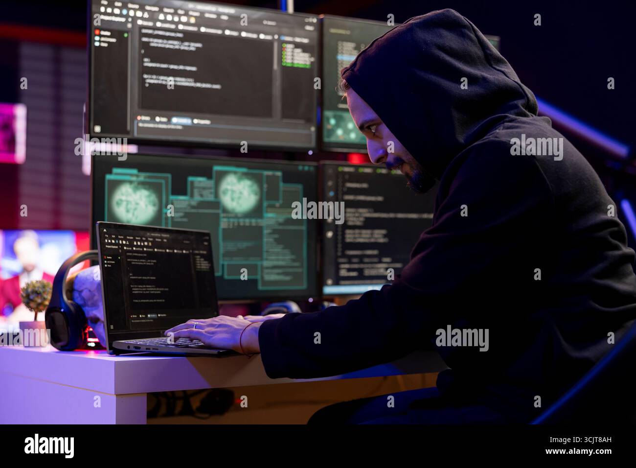 Secret information on screen glitch hi-res stock photography and images ...