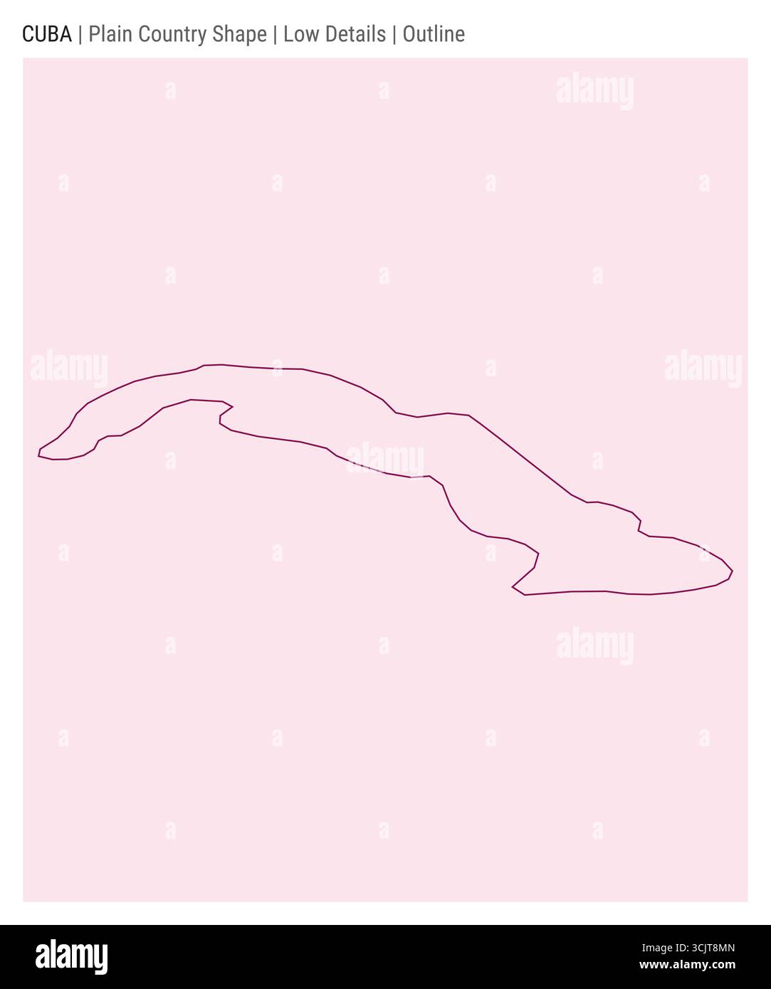 Cuba plain country map. Low details. Outline style. Shape of Cuba ...