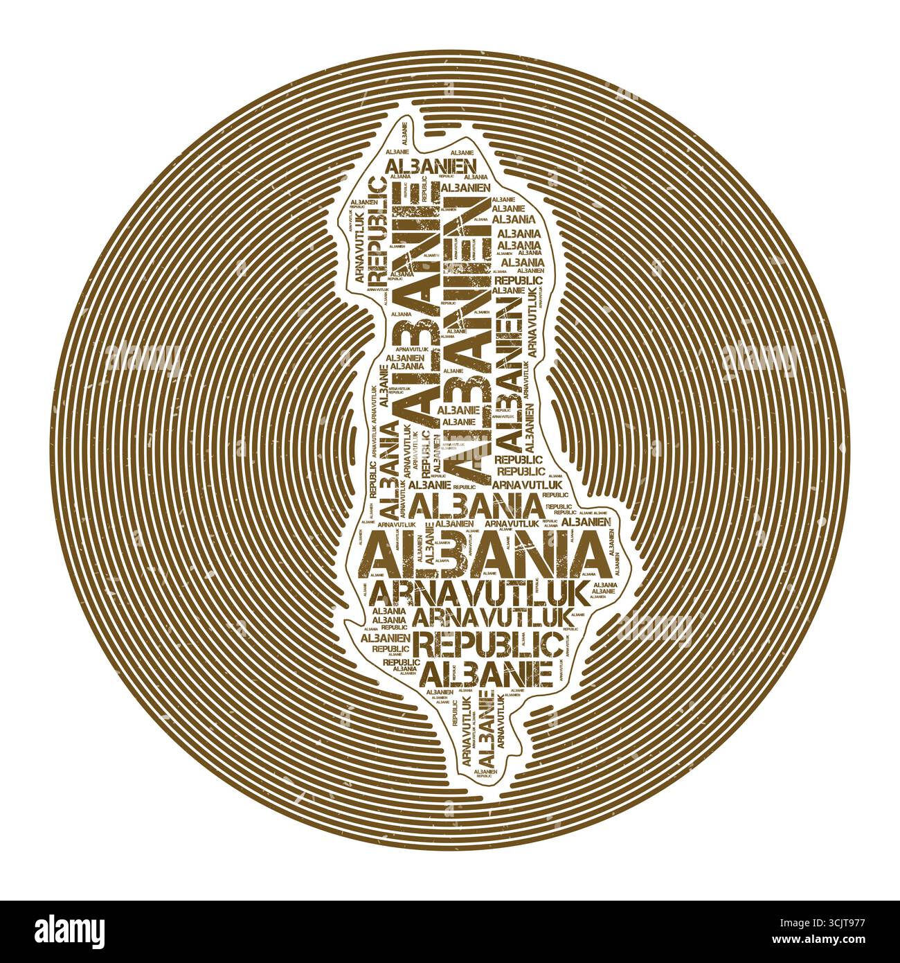 Albania vector image. Country round logo design. Albania poster in ...