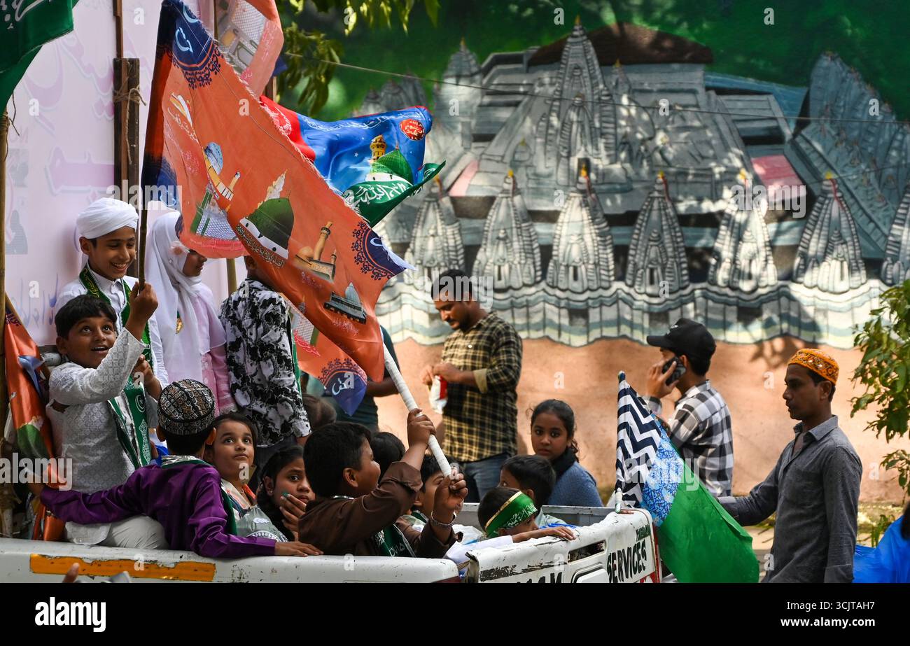 MUMBAI, INDIA - SEPTEMBER 8: Muslim community members take part in a ...