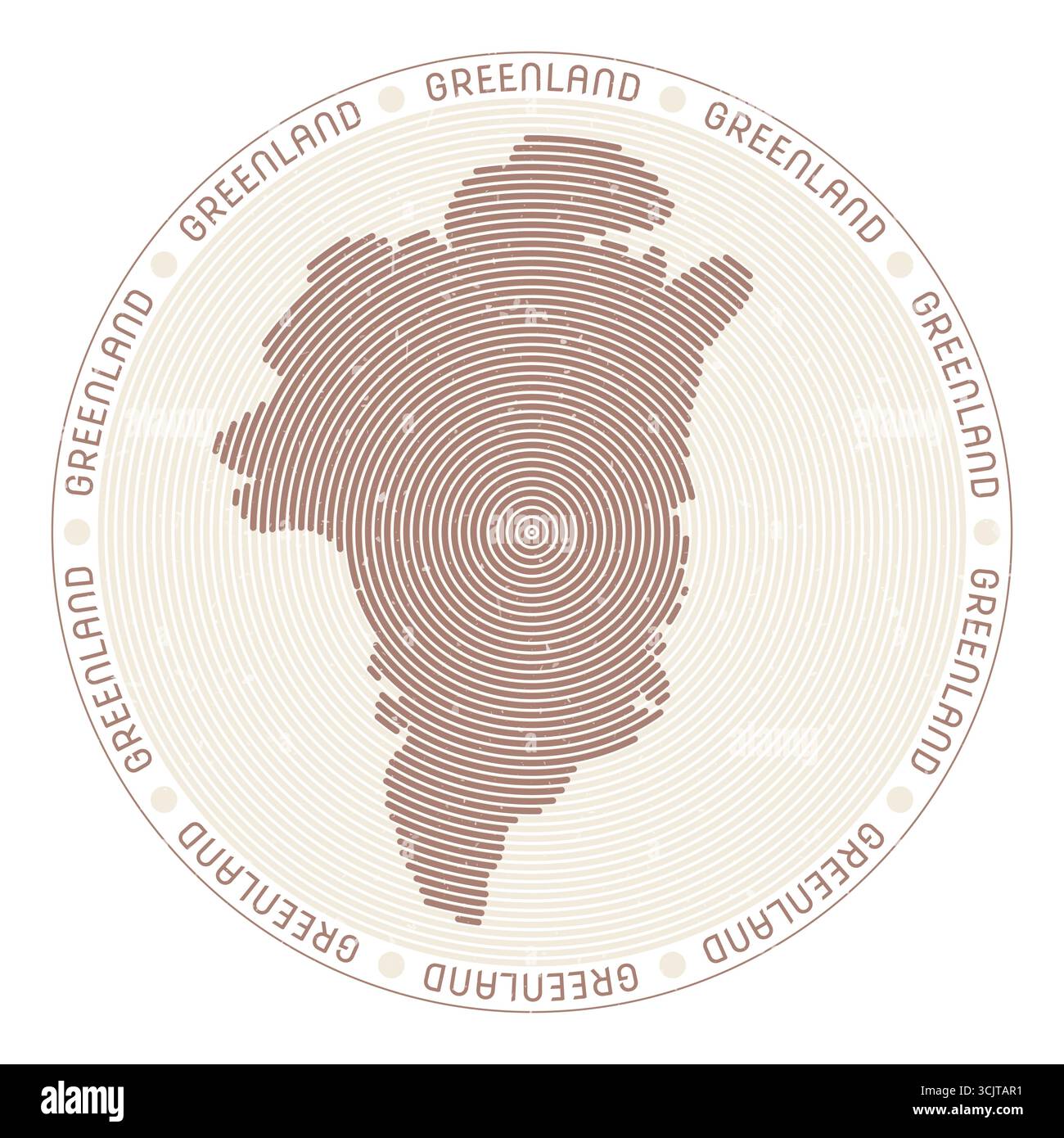 Greenland shape radial arcs. Country round icon. Greenland logo design ...