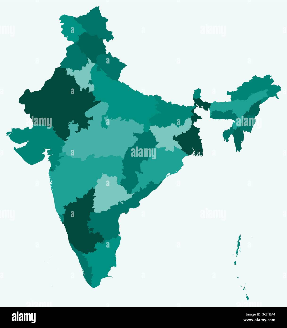 India map with states hi-res stock photography and images - Alamy