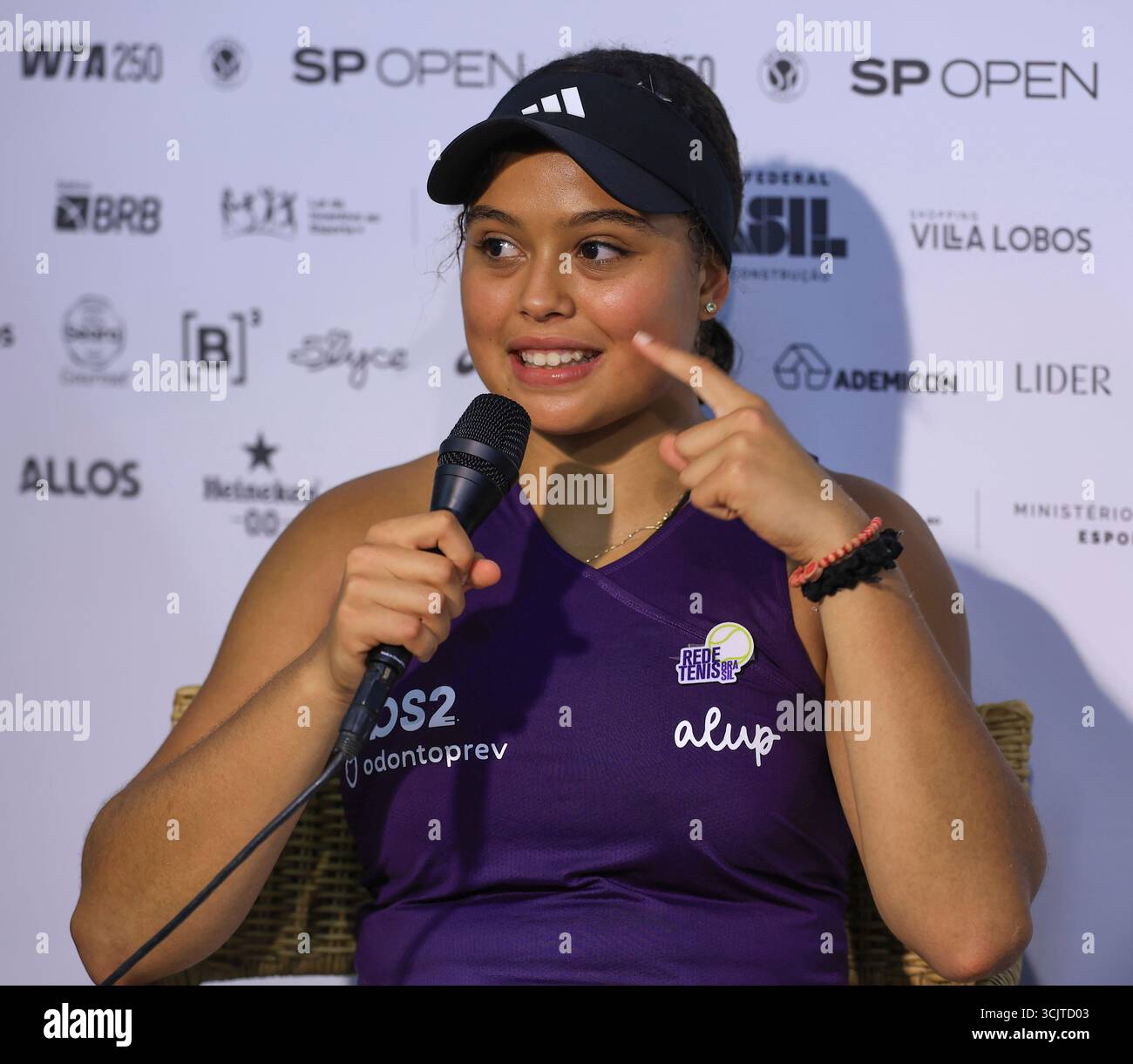 SP - SAO PAULO - 09/08/2025 - SP OPEN WTA 250 - Nauhany Silva at the press conference during the ...