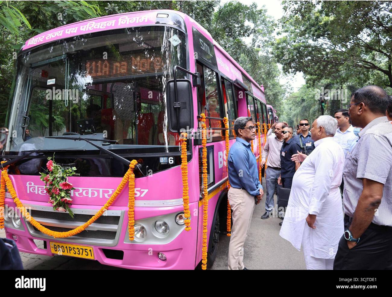 PATNA, INDIA - SEPTEMBER 8: Bihar Chief Minister Nitish Kumar flags off ...