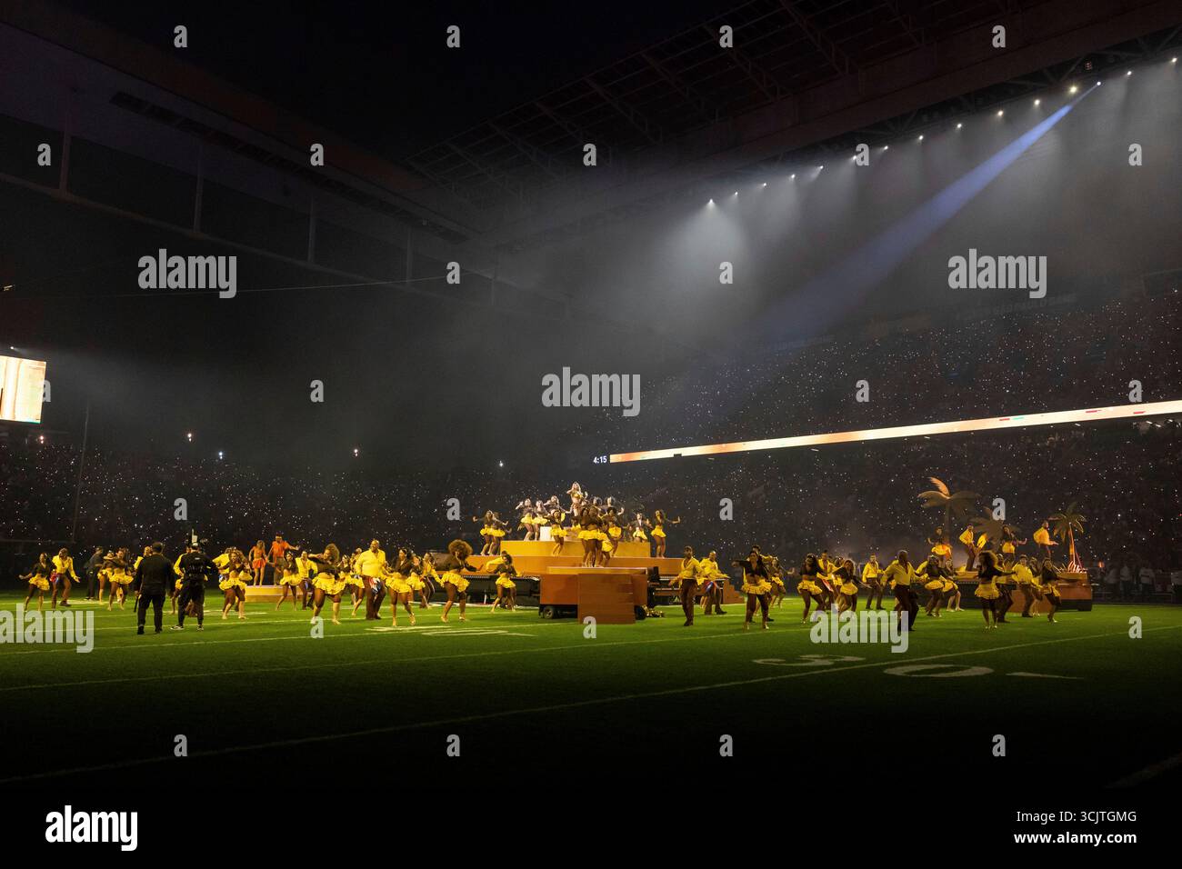 Karol G performs during halftime of the Los Angeles Chargers against ...