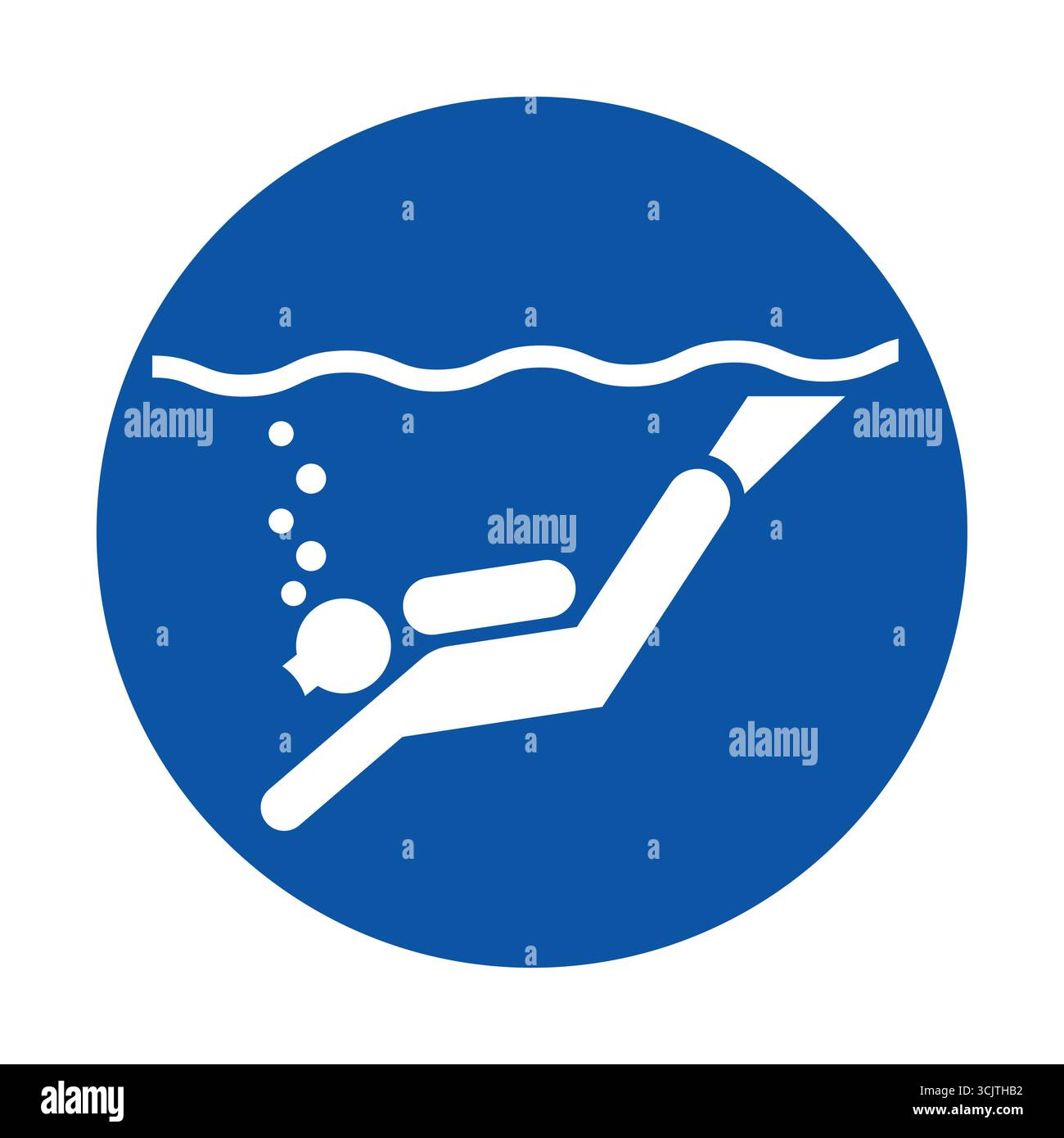 A minimalist icon featuring a swimmer gliding underwater, surrounded by ...