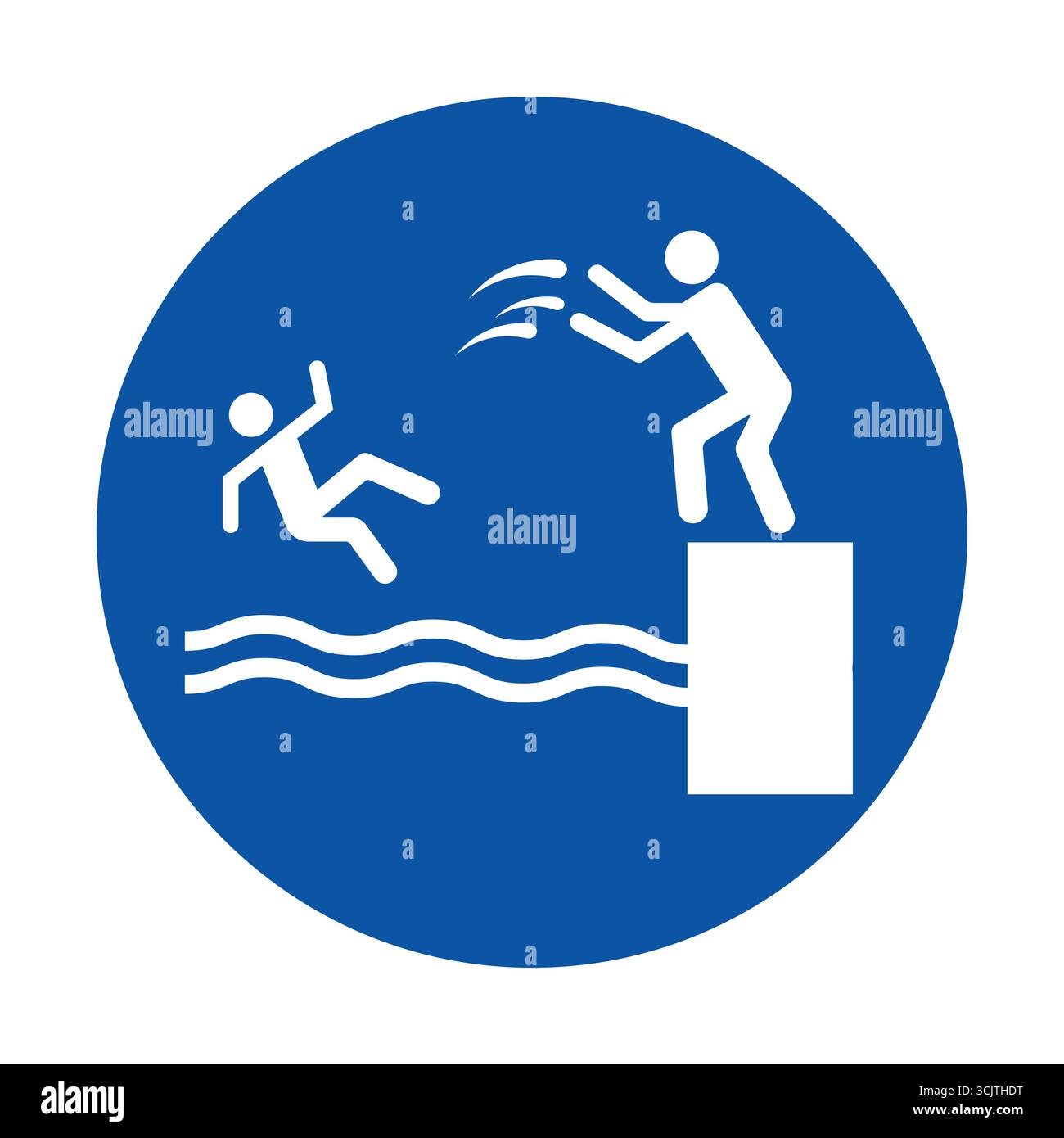 This graphic depicts a safety warning sign illustrating a person ...