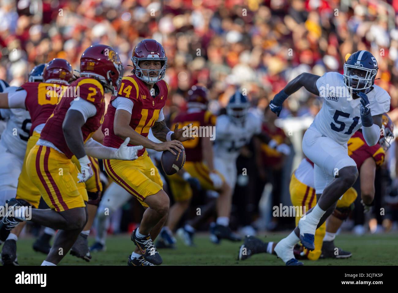 LOS ANGELES, CA - SEPTEMBER 06: USC Trojans quarterback Jayden Maiava ...