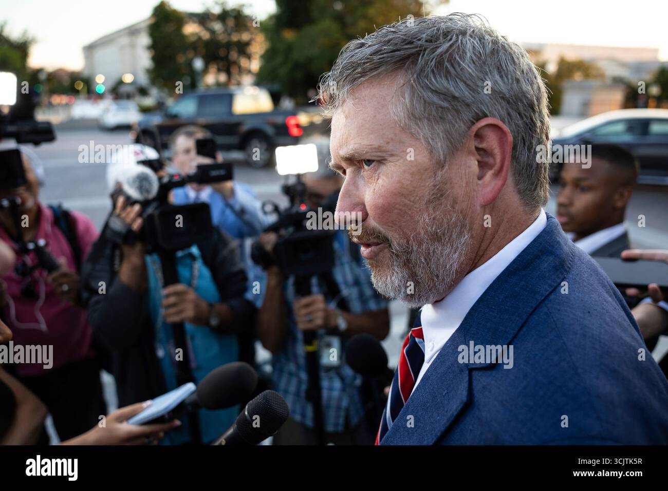 Rep. Thomas Massie (R-Ky.) speaks with reporters outside the U.S ...