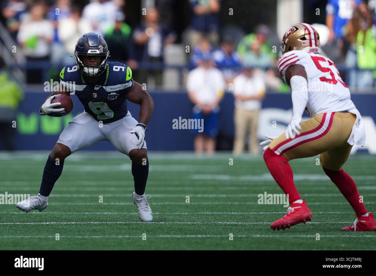 Seattle Seahawks running back Kenneth Walker III (9) runs the ball ...