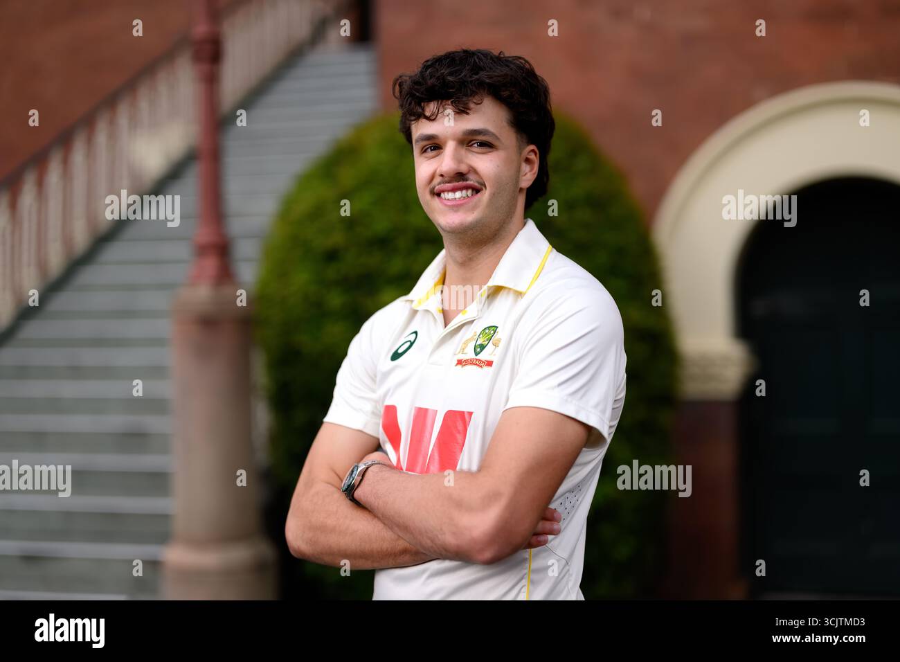 Sam Konstas poses for a photo during the unveiling of Australia’s 2025 ...