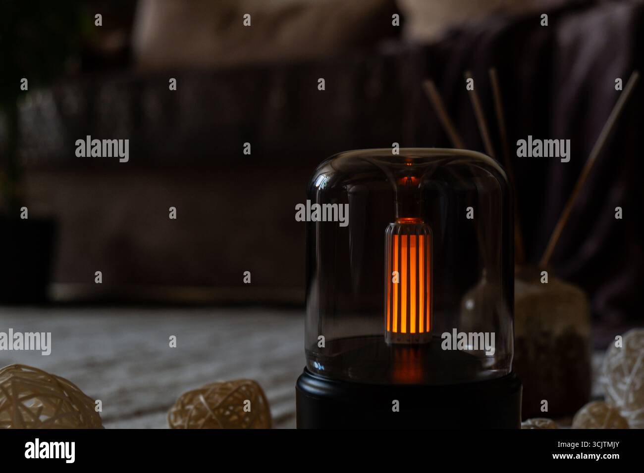 Home fragrance aromatic diffuser with essential oil. Modern air ...
