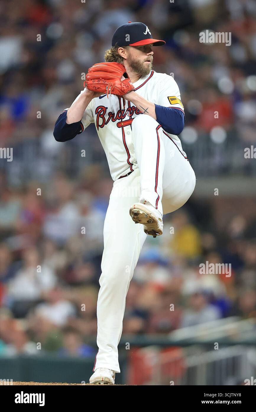 ATLANTA, GA - SEPTEMBER 08: Pierce Johnson #38 of the Atlanta Braves ...
