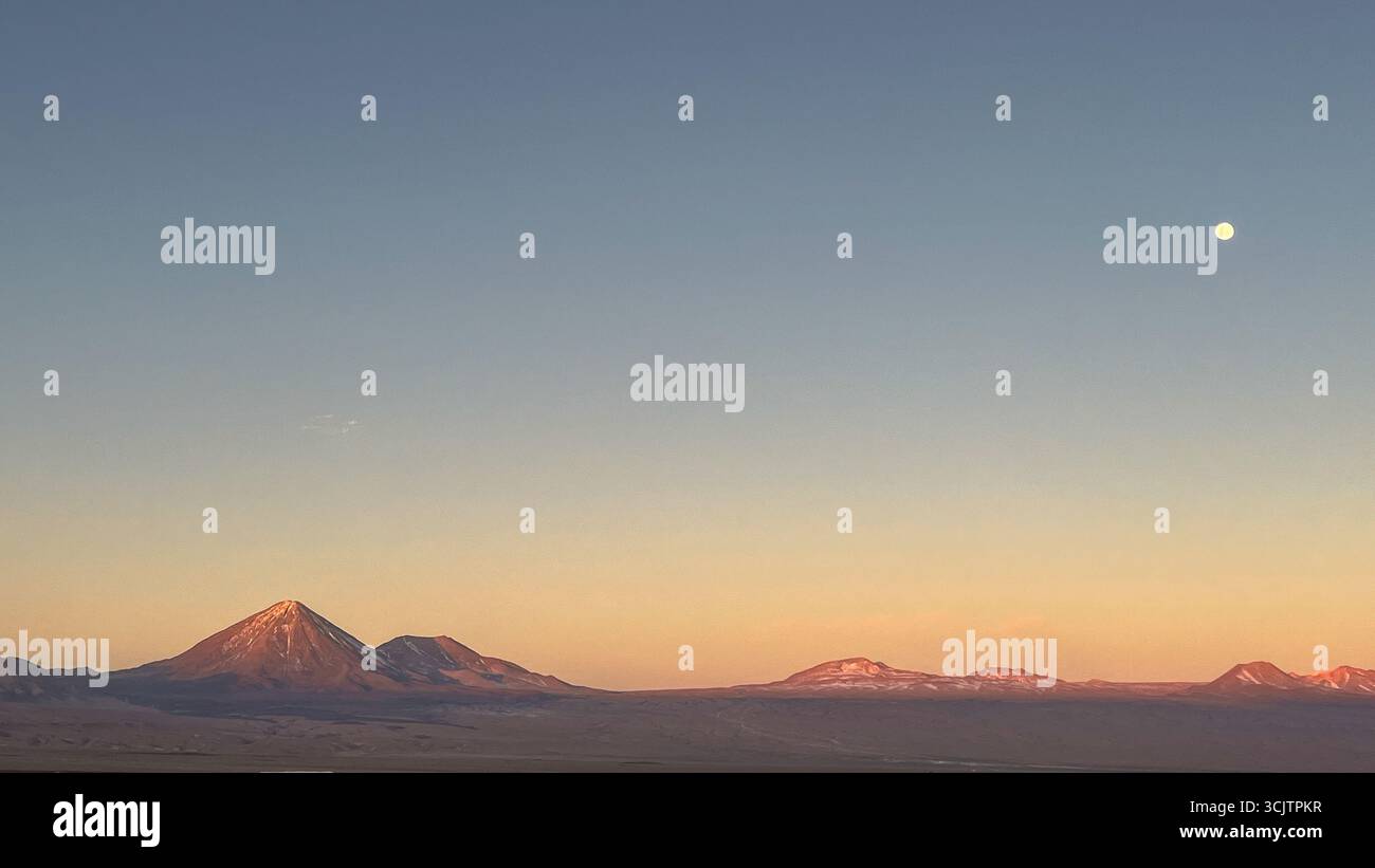 Mountain rage view by sunset out of Sand Pedro de Atacama. Spectacular ...