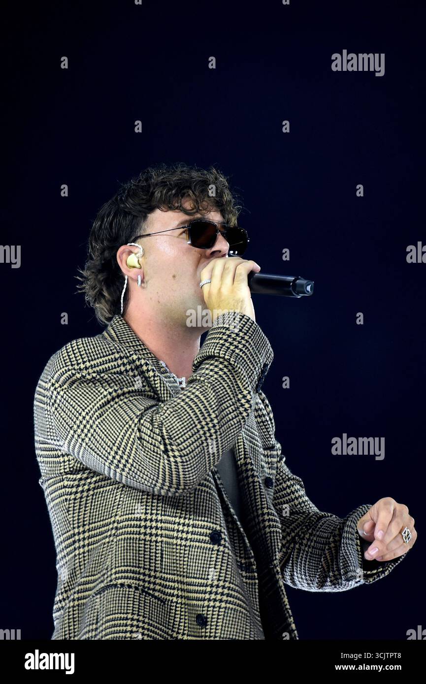 Singer Quevedo seen during his performance at the Palau Sant Jordi in Barcelona. Pedro Luis ...