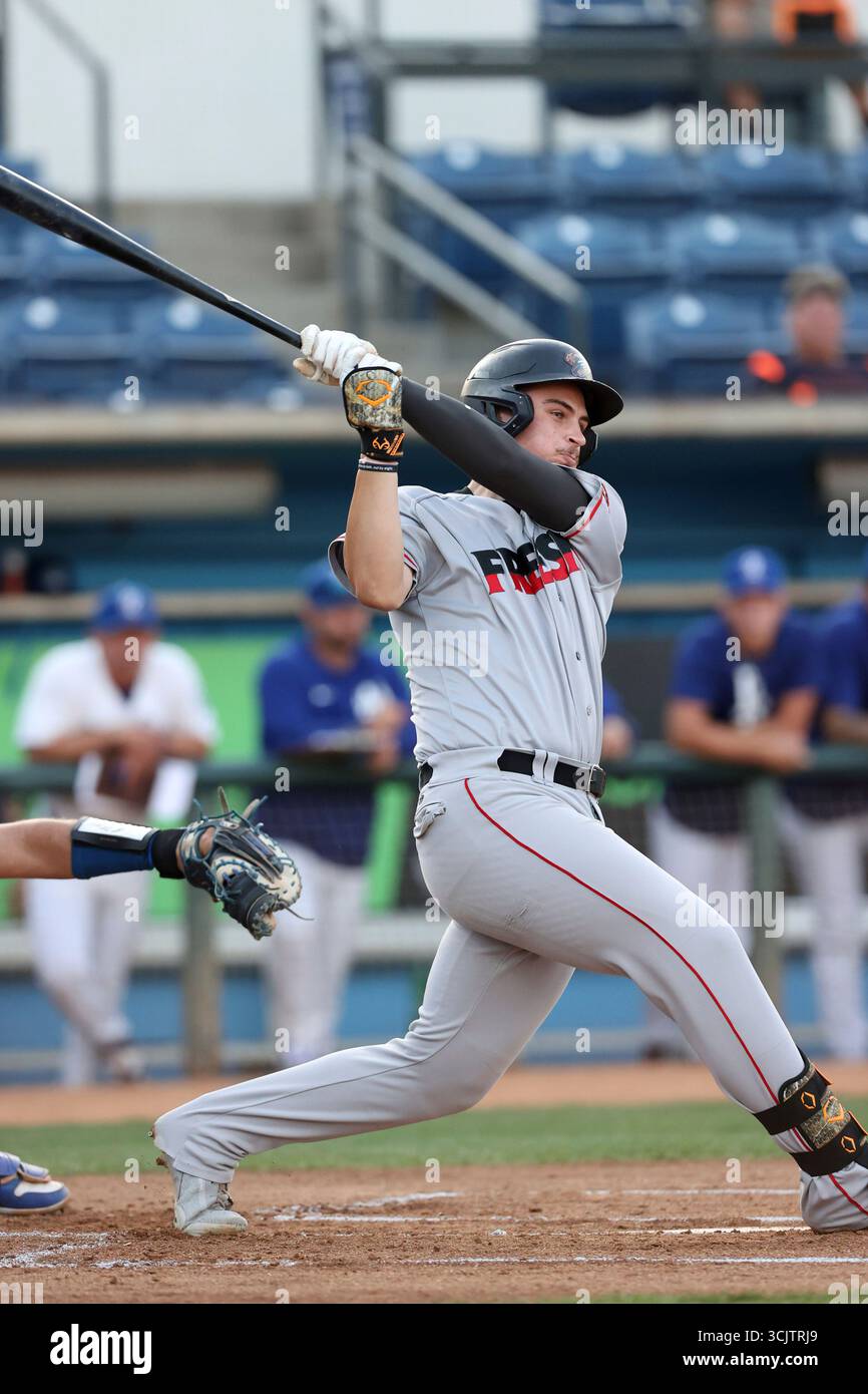 Tanner Thach (30) of the Fresno Grizzlies bats against the Rancho ...