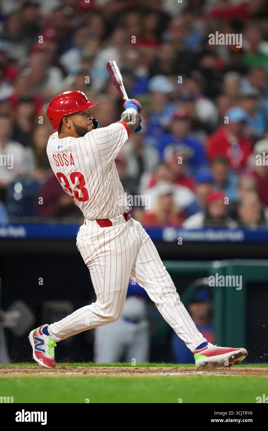 Philadelphia Phillies' Edmundo Sosa plays during a baseball game Monday ...