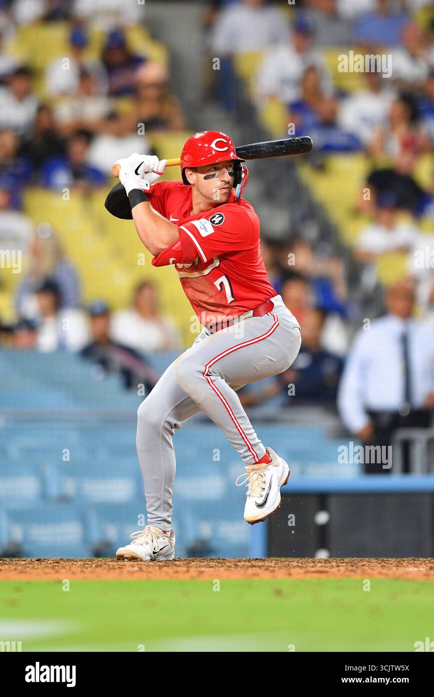 LOS ANGELES, CA - AUGUST 25: Cincinnati Reds first baseman Spencer ...