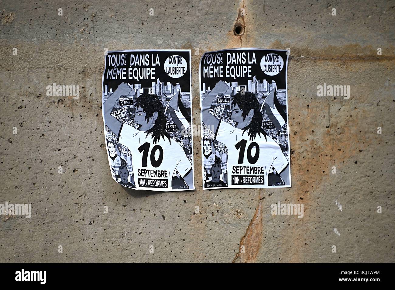 Posters calling for a blockade seen pinned on a wall in the street. In ...