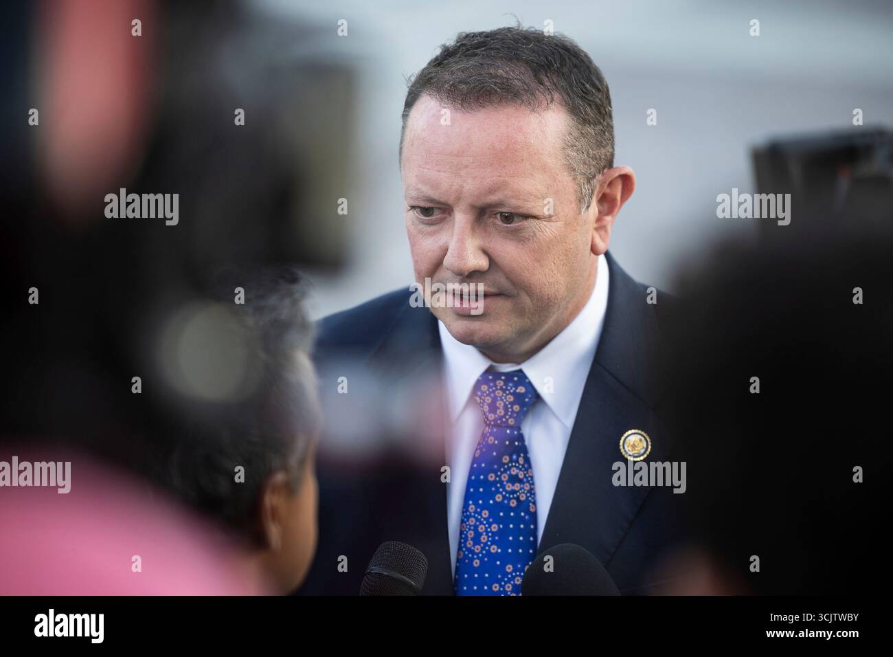 Rep. Eric Burlison (R-Mo.) speaks with reporters outside the U.S ...