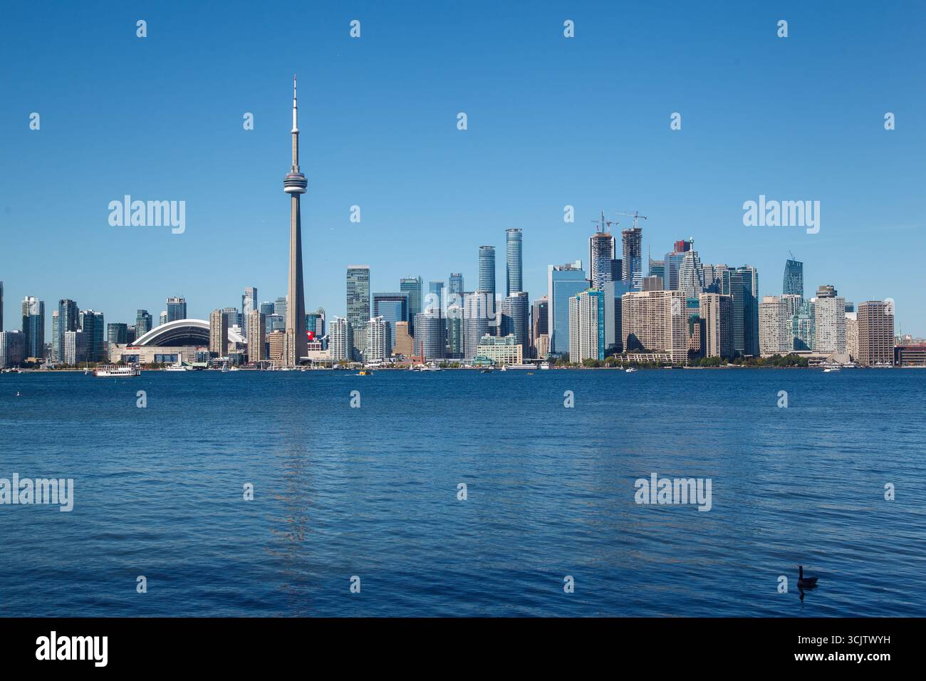 The Rogers Centre Baseball stadium, the CN Tower Toronto skyscraper ...