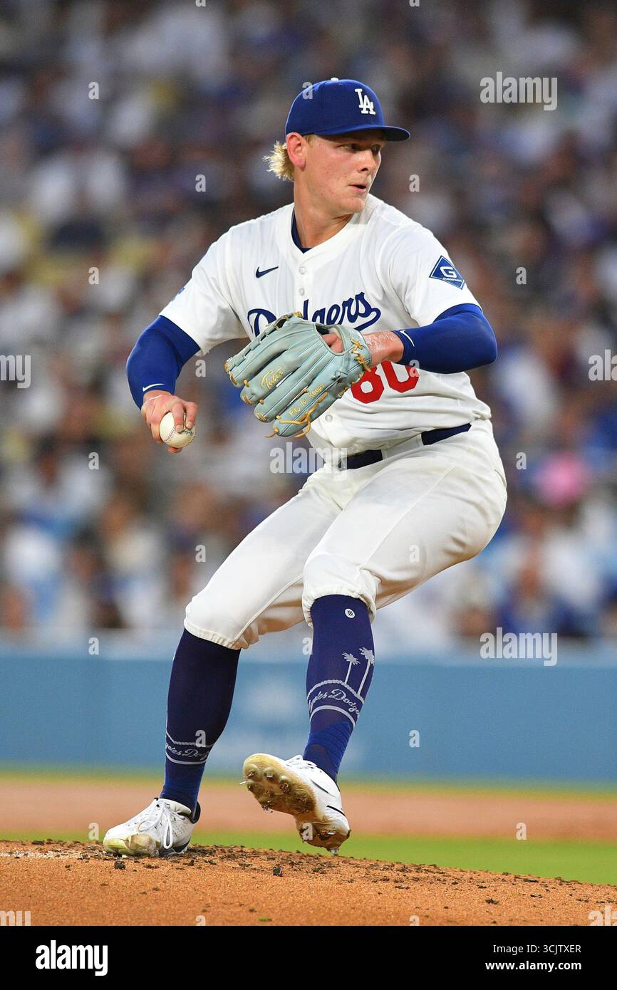 LOS ANGELES, CA - AUGUST 25: Los Angeles Dodgers pitcher Emmet Sheehan ...