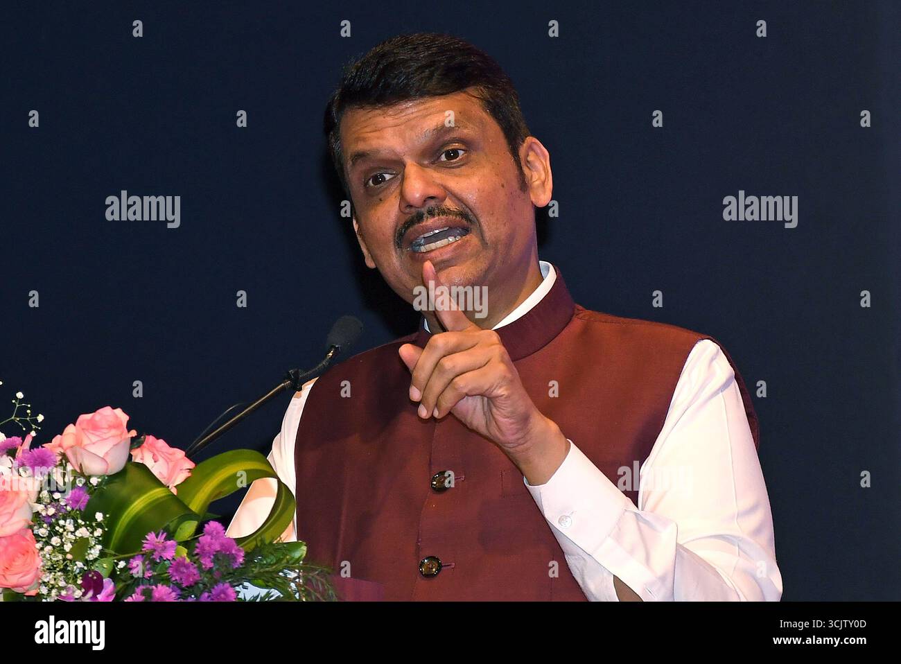 Maharashtra Chief Minister Devendra Fadnavis speaks during the function organised by Marathi ...