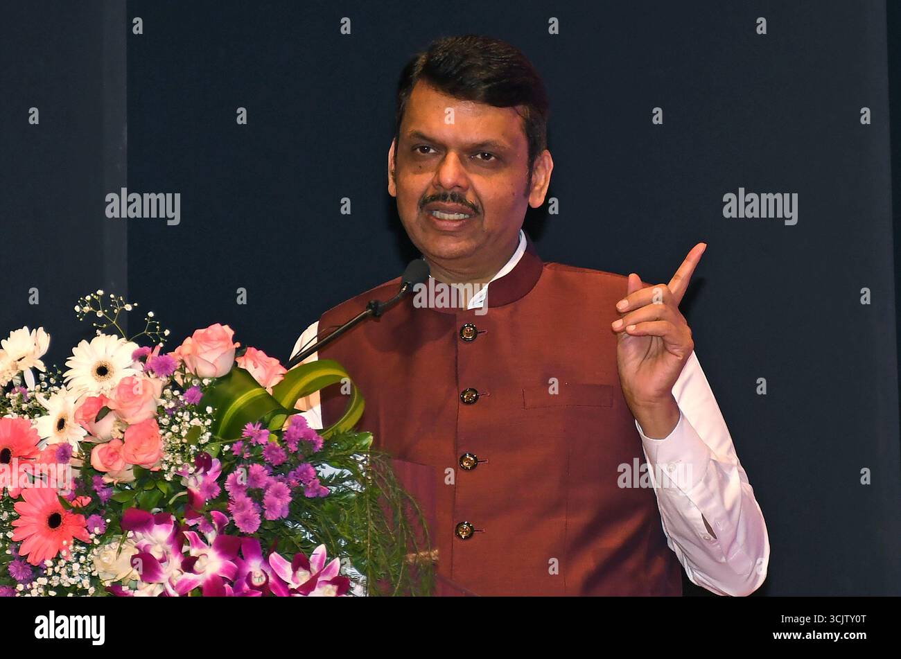 Maharashtra Chief Minister Devendra Fadnavis speaks during the function organised by Marathi ...