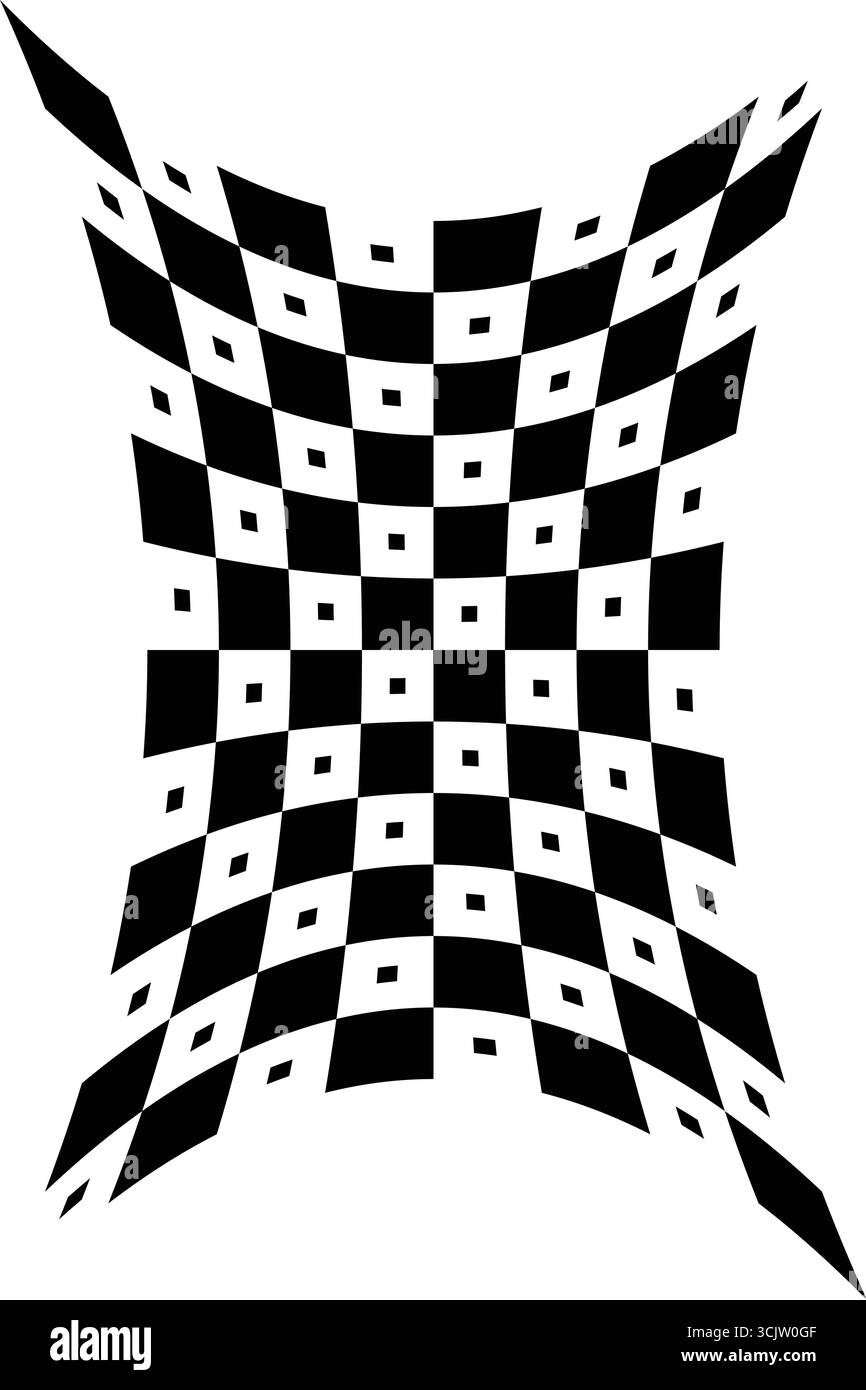 Retro distorted checkerboard background Black and White Stock Photos ...