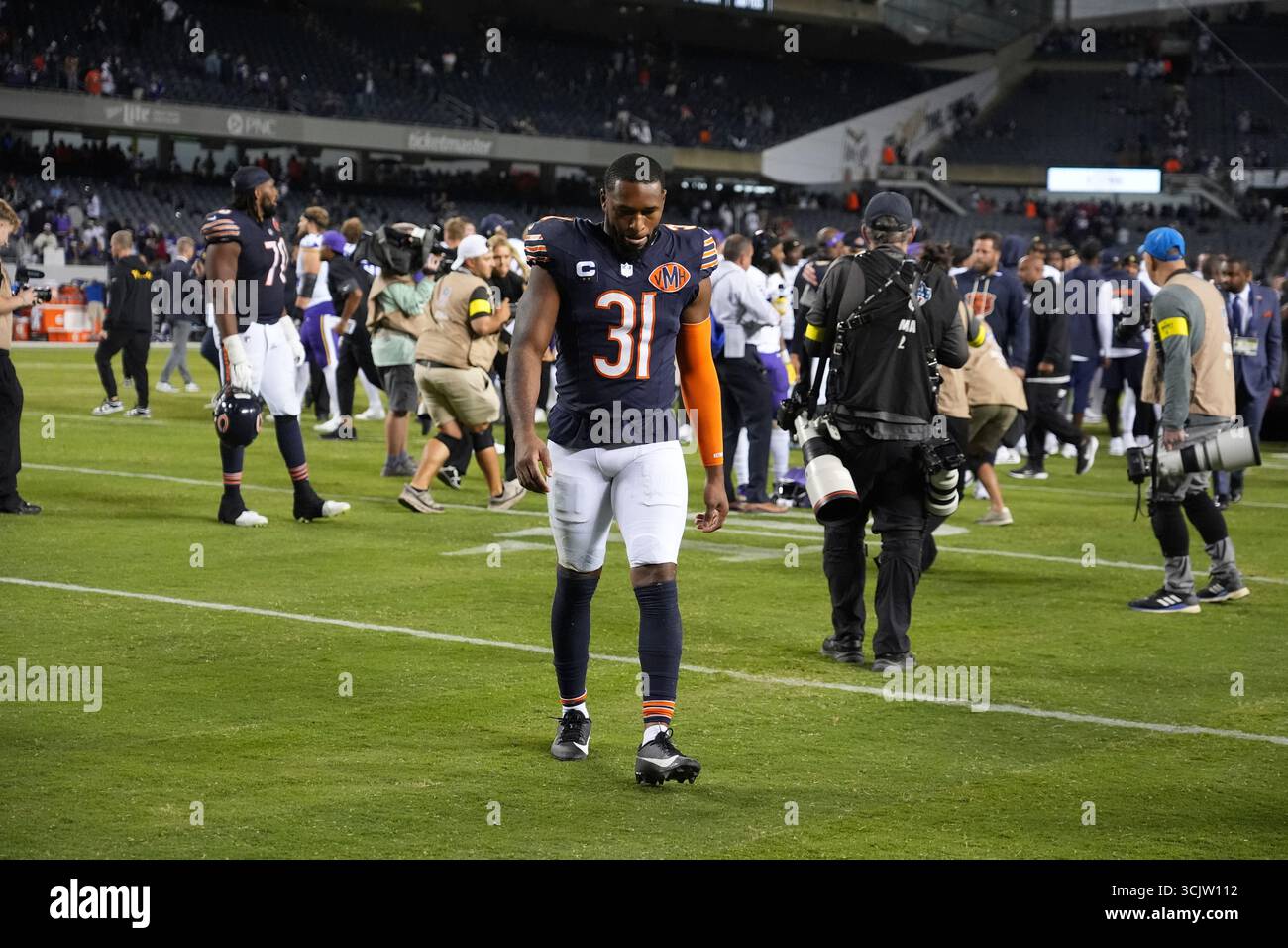Chicago Bears defensive back Kevin Byard III (31) heads off the field ...