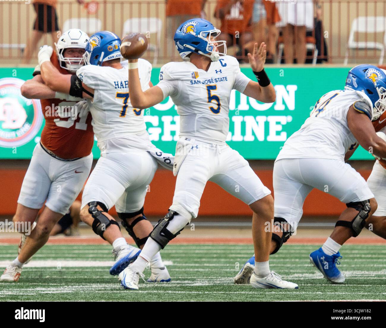 San Jose State quarterback Walker Eget passes during the first half an ...