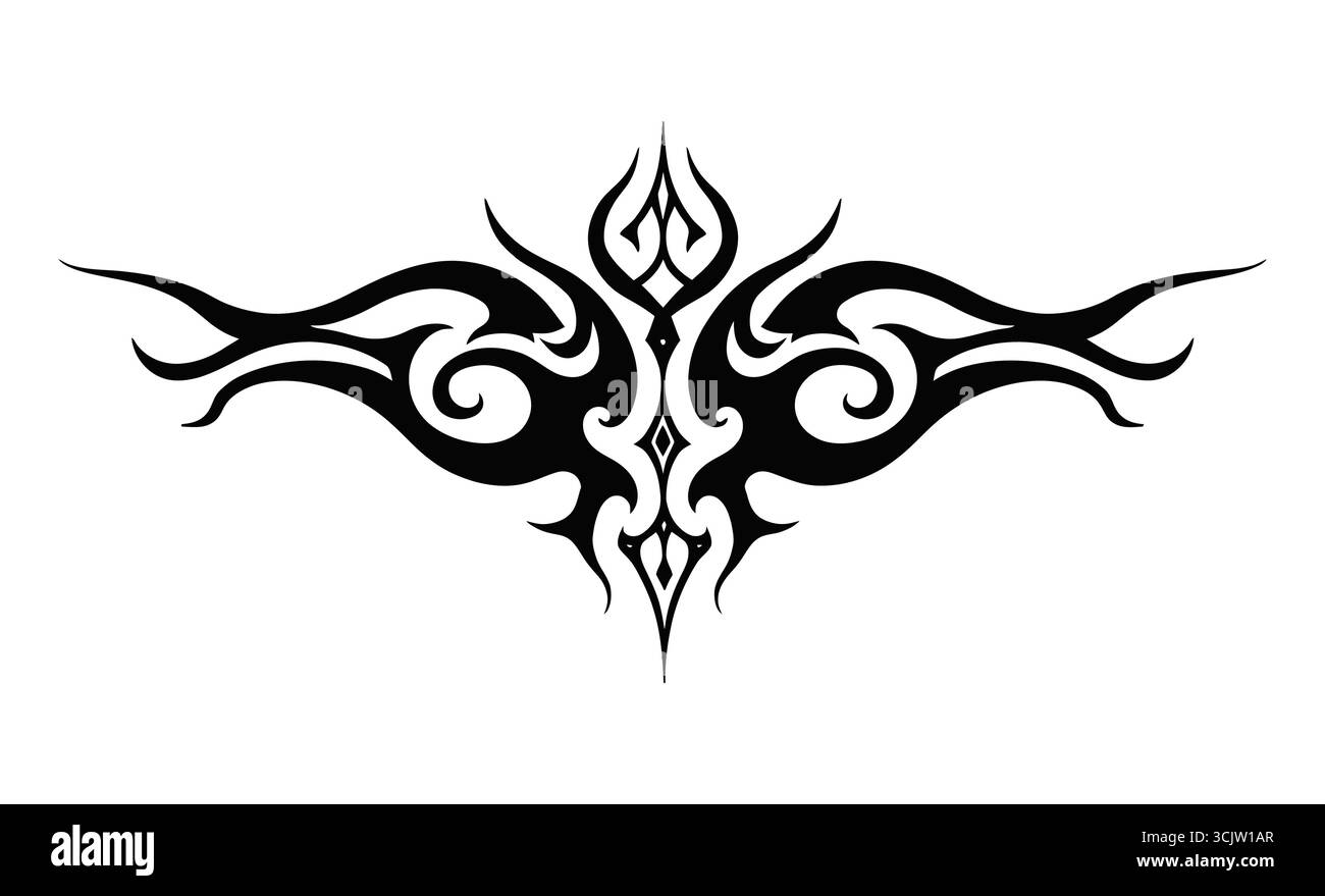 Symmetrical Tribal Tattoo Vector Clean White Background Stock Vector ...