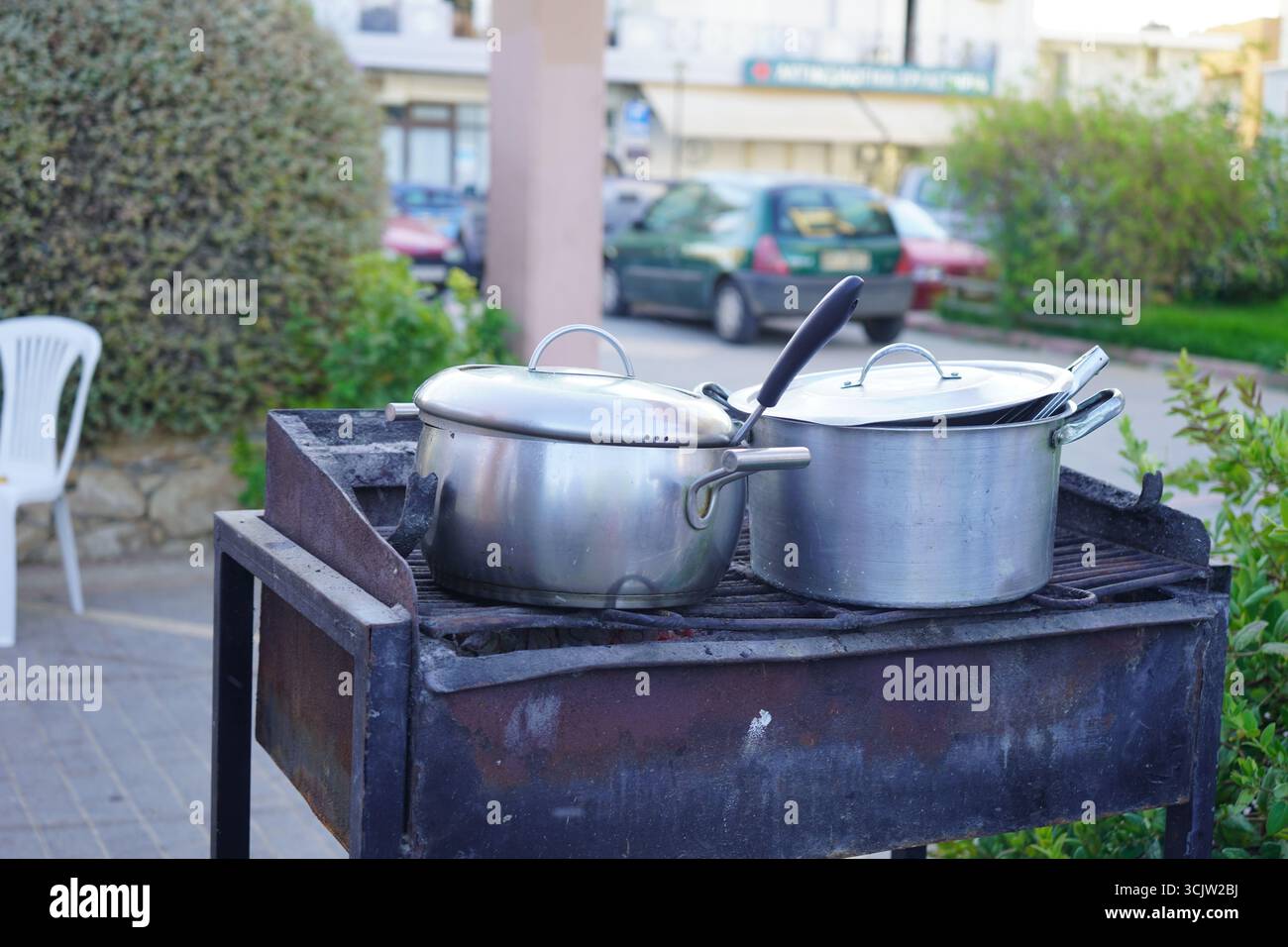 Rustic outdoor setup two hi-res stock photography and images - Alamy