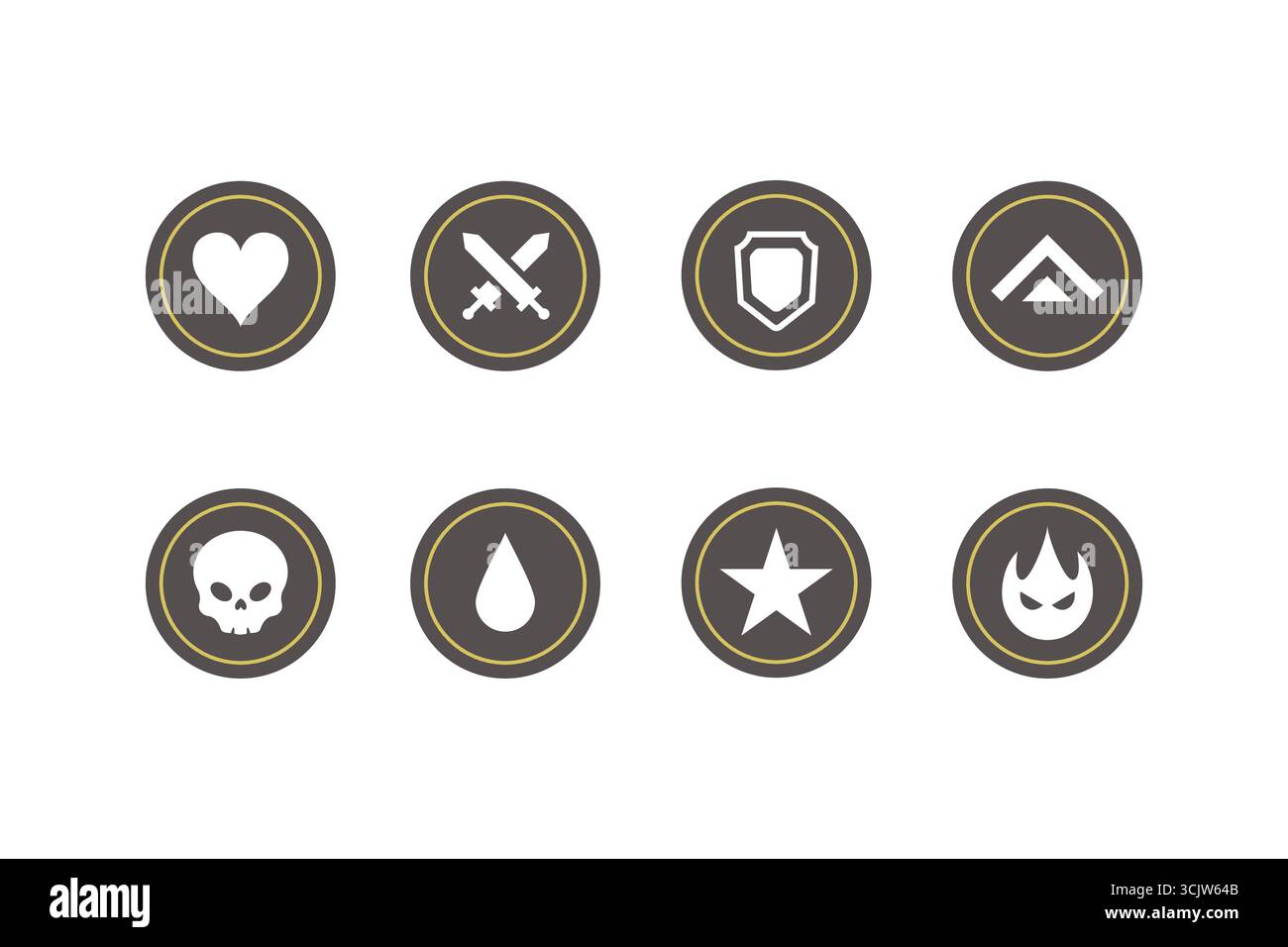 Game design icon set collection. video game interface set Stock Vector ...