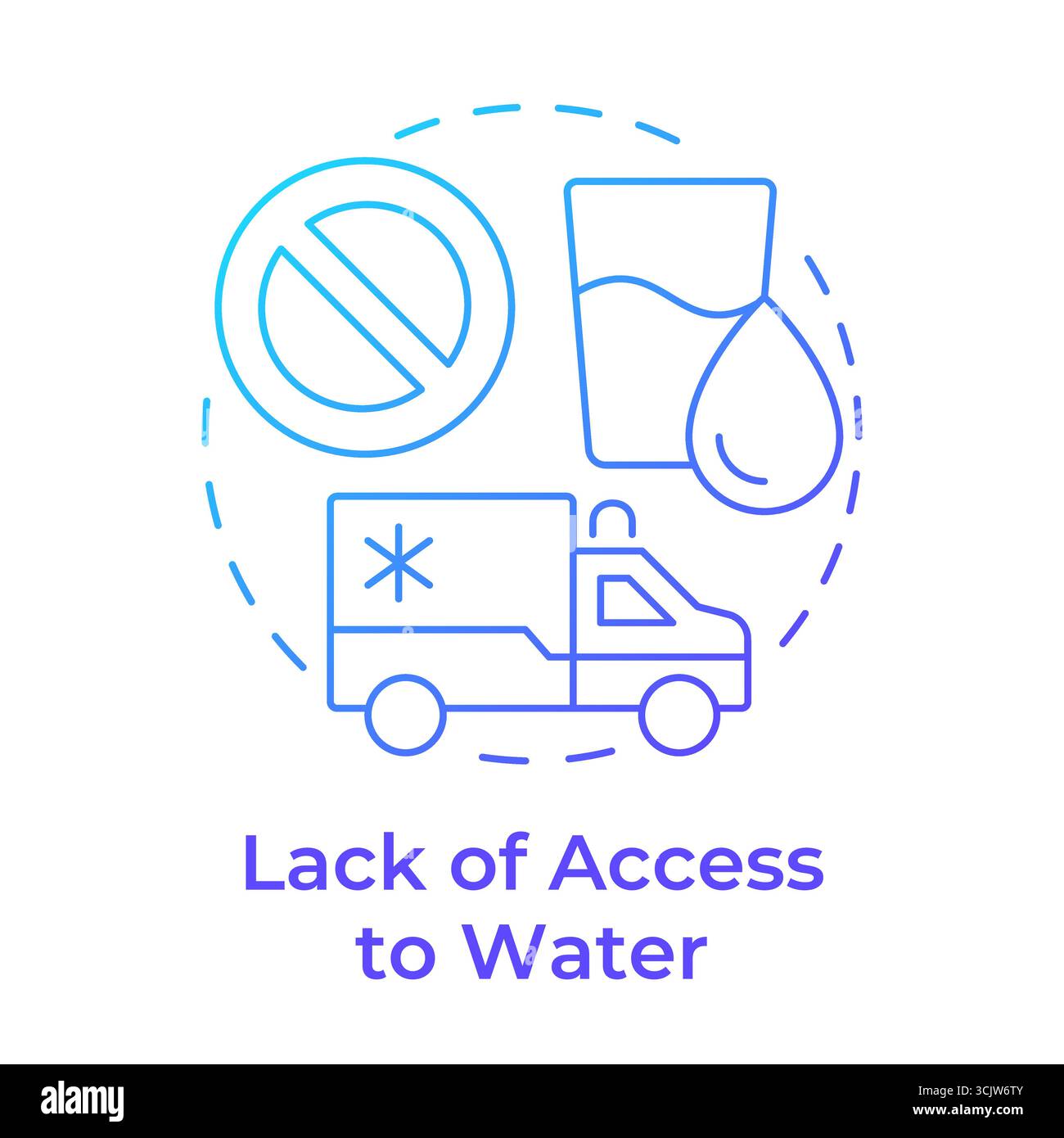 Lack of access to water blue gradient concept icon Stock Vector Image ...