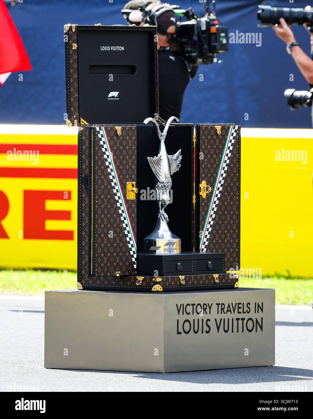 The Louis Vuitton trophy during the 2025 Formula 1 Pirelli Grand Premio ...