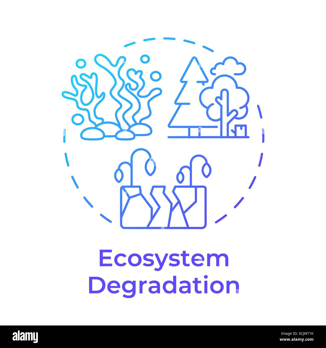 Ecosystem degradation blue gradient concept icon Stock Vector Image & Art - Alamy