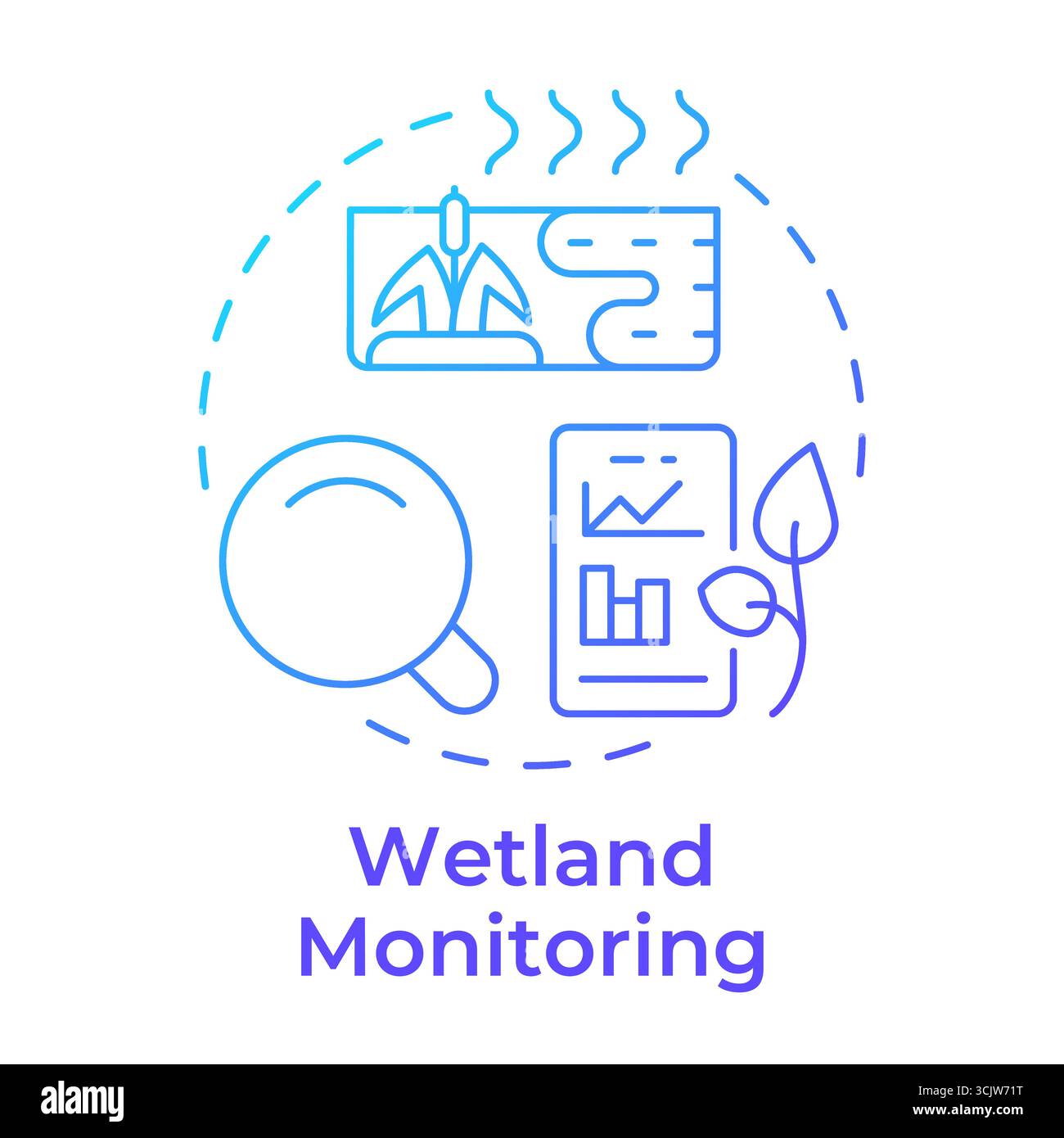 Wetland monitoring blue gradient concept icon Stock Vector Image & Art ...