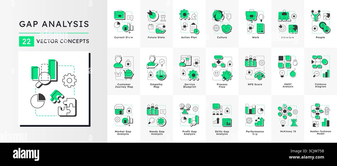 Business analysis linear icons Stock Vector Images - Alamy