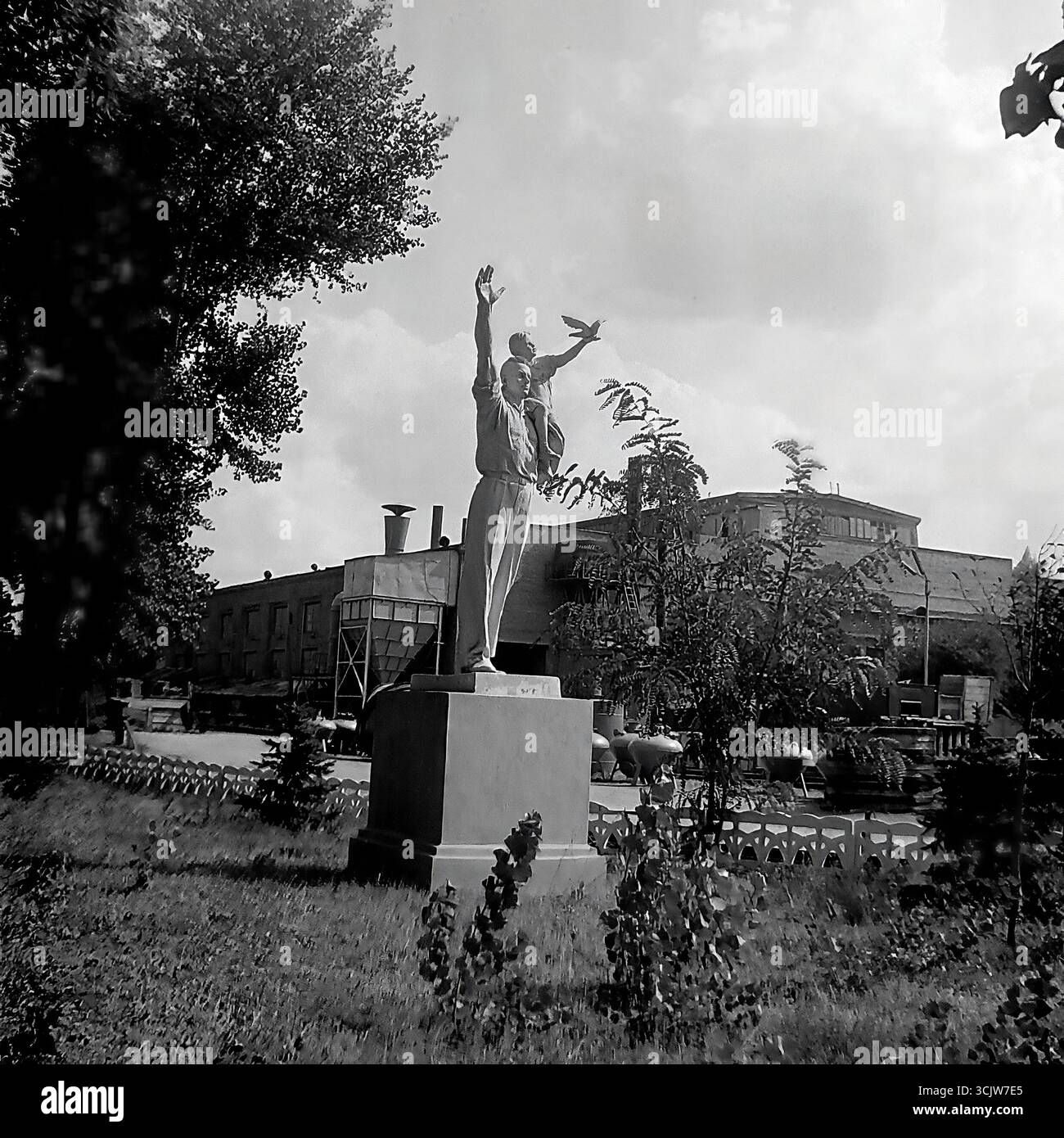 The Soviet monument 'Peace to the World' on a factory's grounds in ...