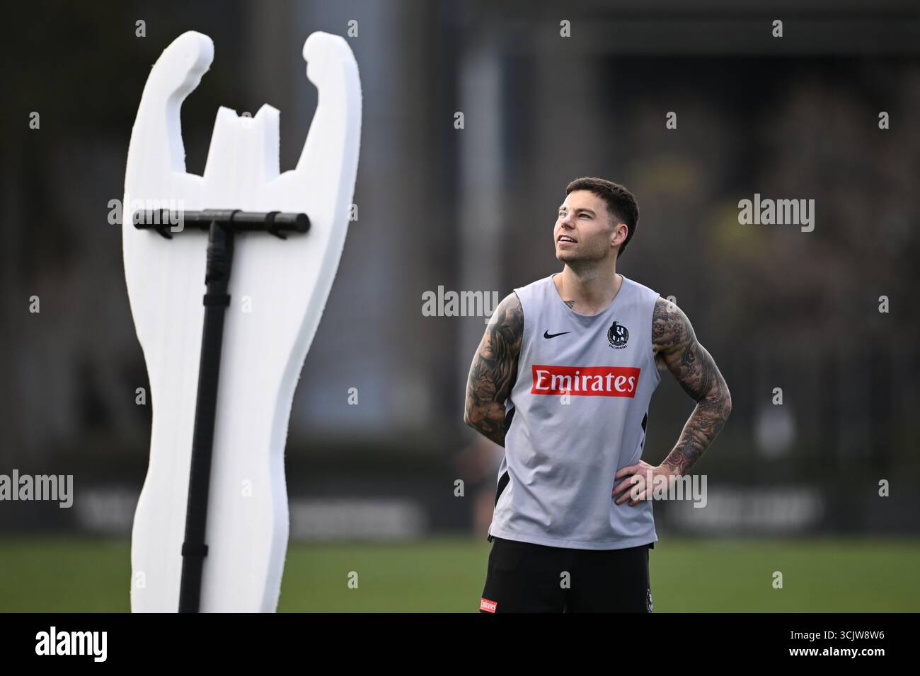 Jamie Elliott of Collingwood during an AFL training session at Olympic ...