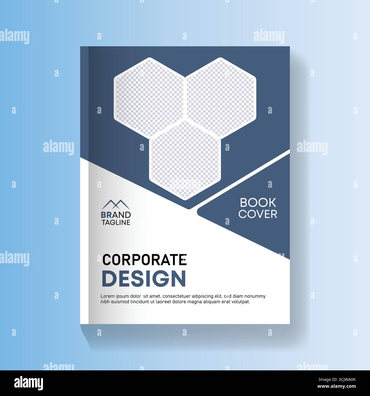 Modern corporate design book cover template geometric shapes abstract ...