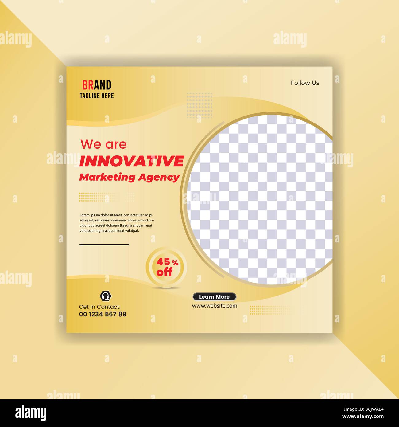 Modern marketing agency social media post template with placeholder ...