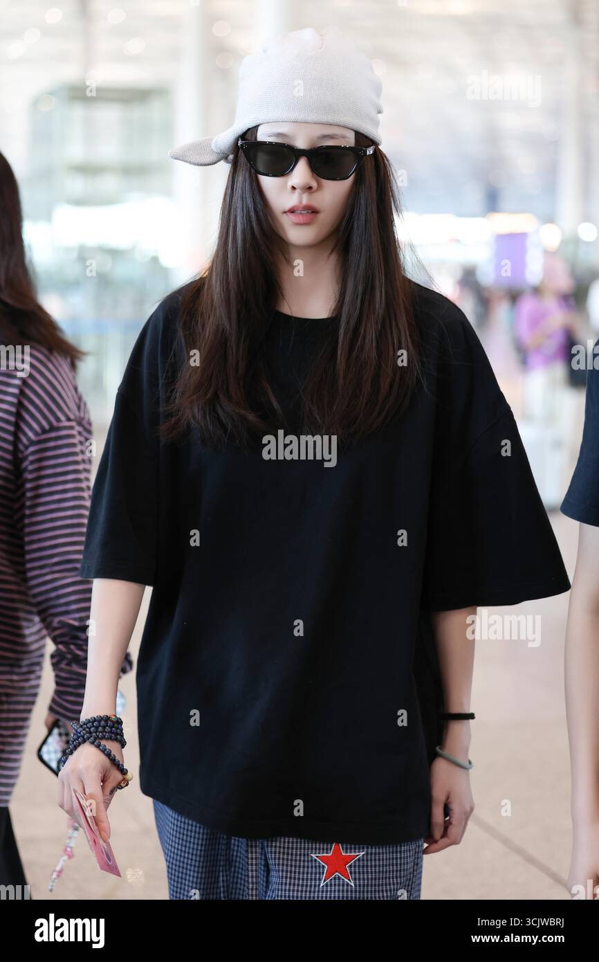 Chinese actress, singer and dancer Song Yanfei appears at the airport ...