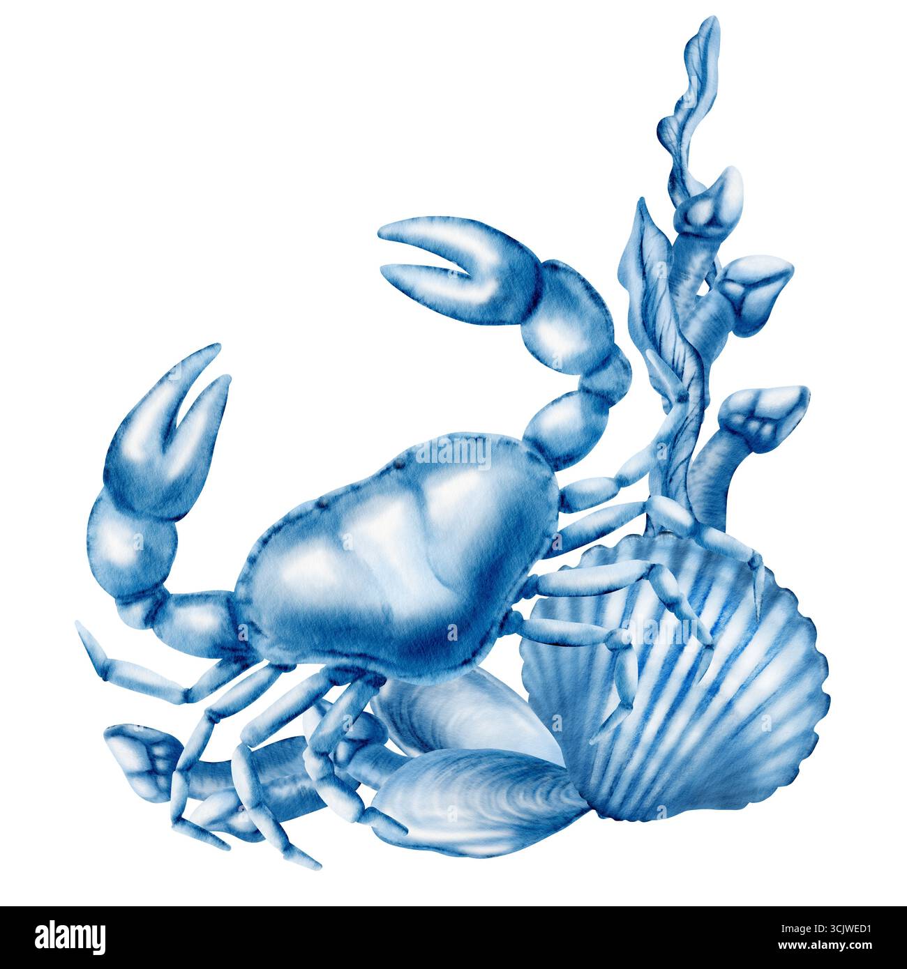 Seafood composition featuring crab, shellfish, mussels, gooseneck ...