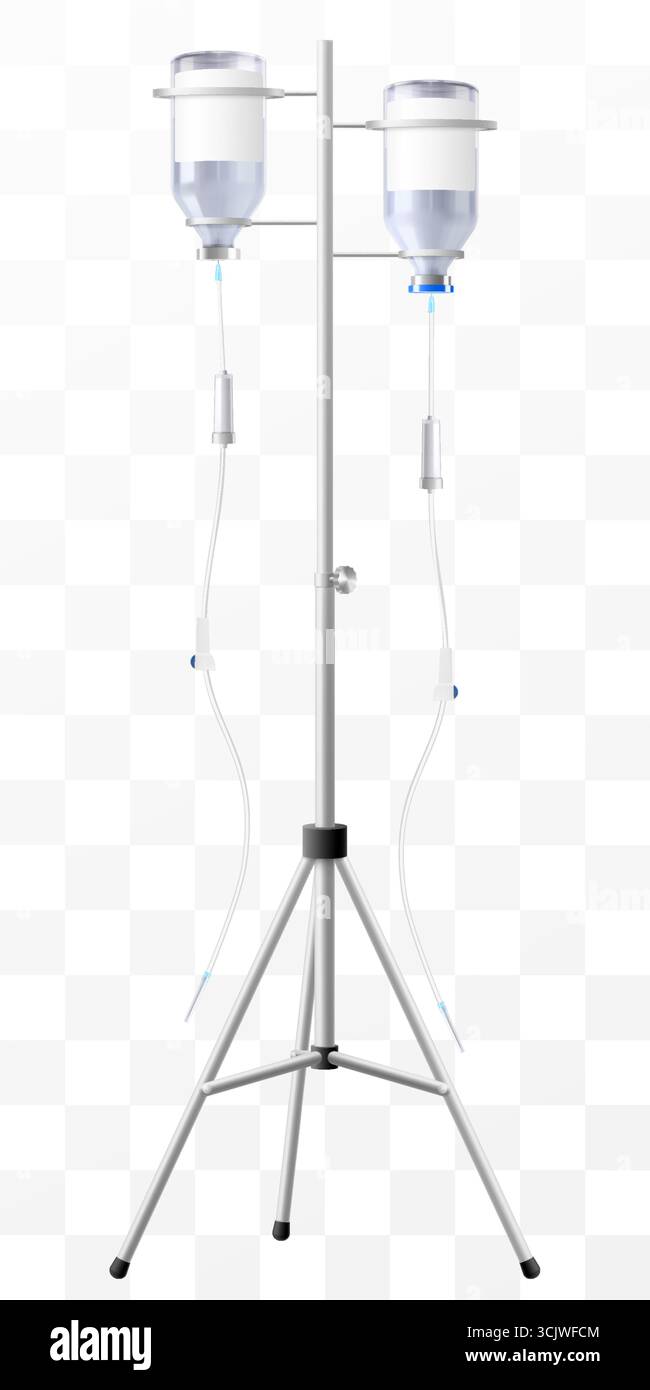 Hospital IV Stand with Drug Vial - Medical Infusion Pole with Hooks ...