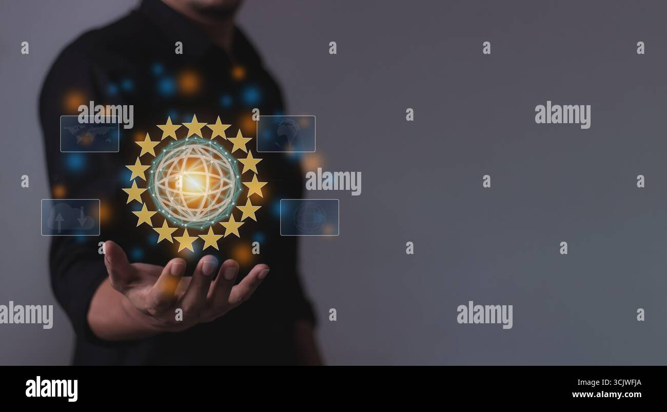 Interconnected globe world technology hi-res stock photography and ...